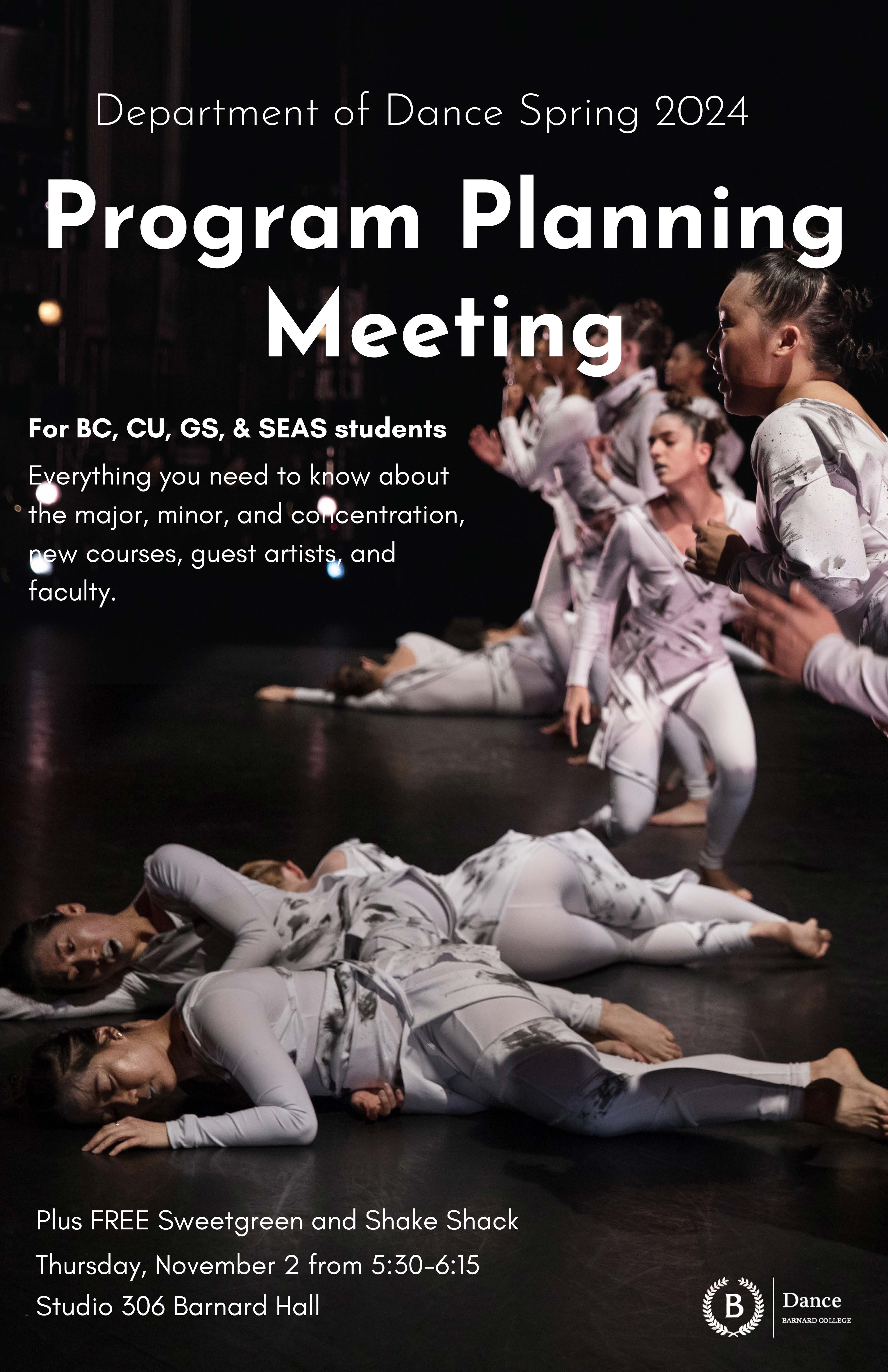 Department of Dance Program Planning for Spring 2024 | Barnard Dance